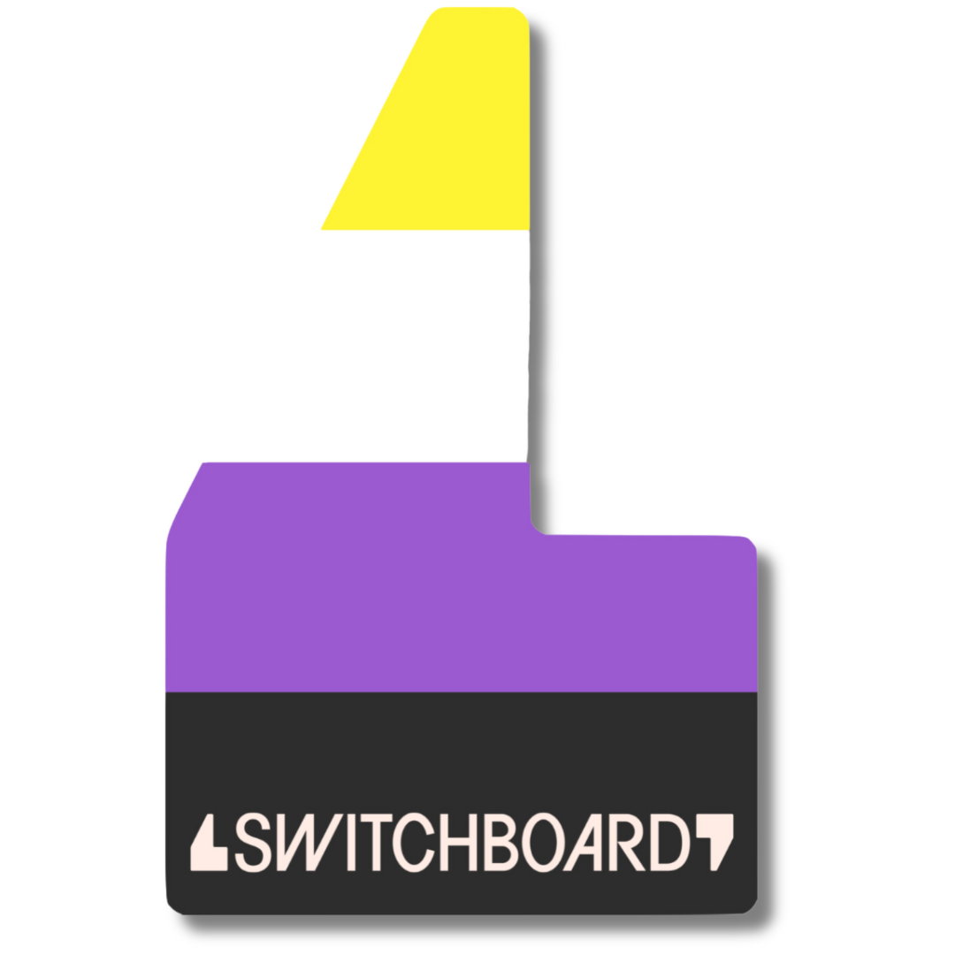 Non-Binary Acrylic Pin Badge – Switchboard LGBT+